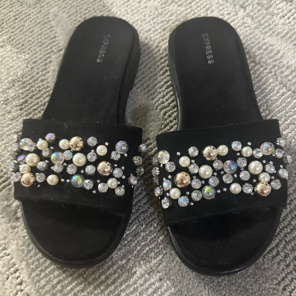 Express | Shoes | Express Pearl Slide Sandals | Poshmark